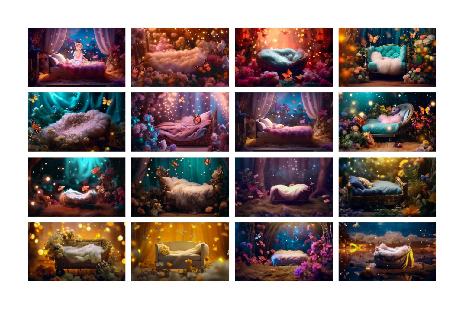 New Born Baby Shoot Digital Background AI Image - 15 JPG Only - RC Design