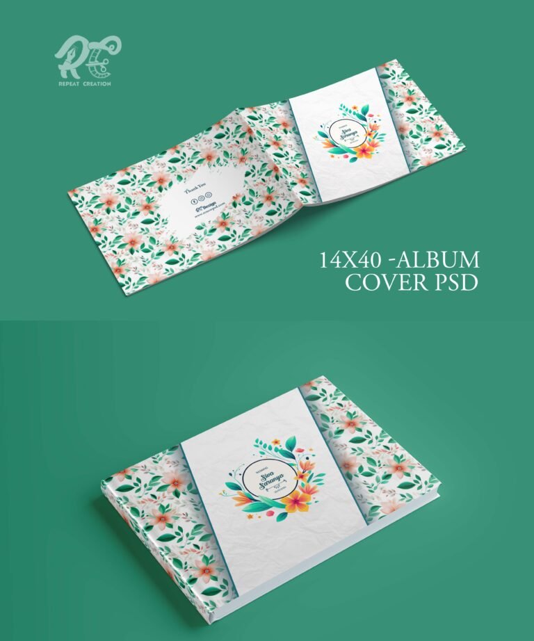 Floral Album Cover Page 14x40 05 PSD Only - RC Design