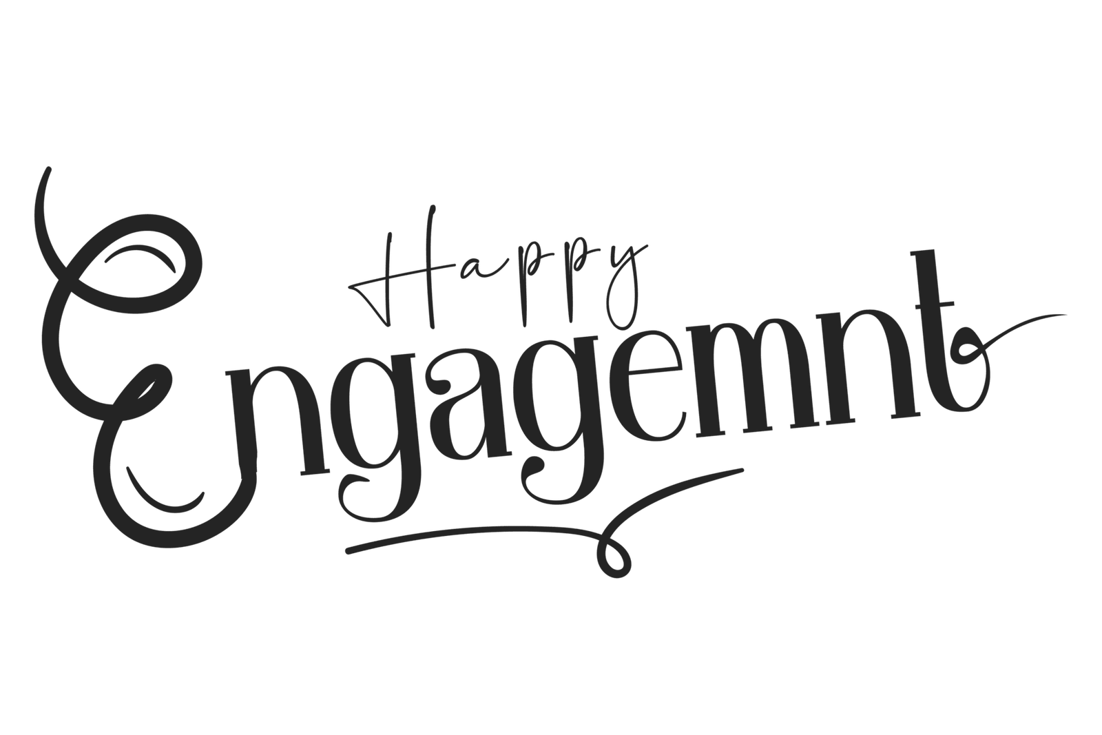 Happy Engagement Typography PNG - RC Design