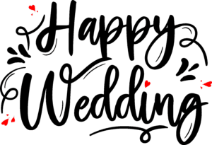 Happy Wedding Typography PNG - RC Design