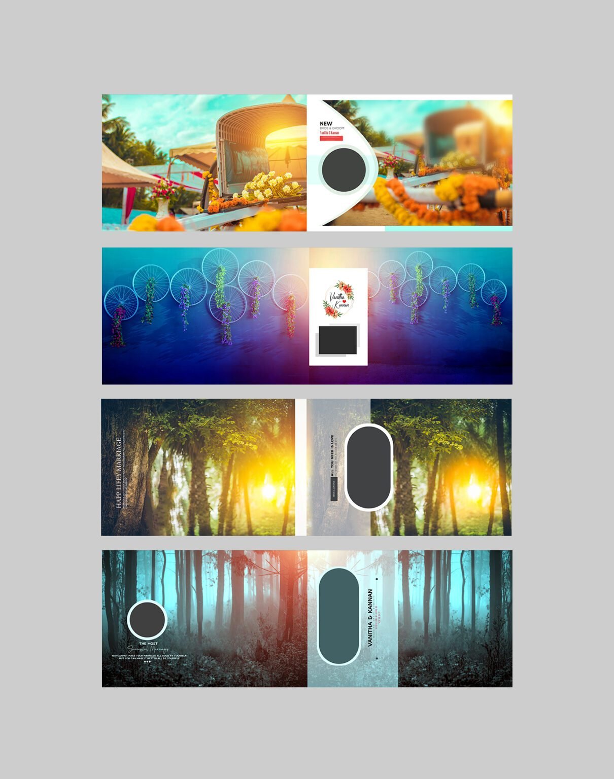 Free Wedding PSD Photo Album Templates 12×36 Volume-8 - RC Design