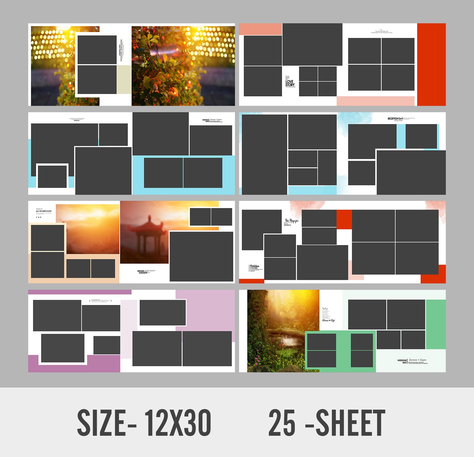 12×30 Wedding Album PSD New Design Volume – 118 - RC Design