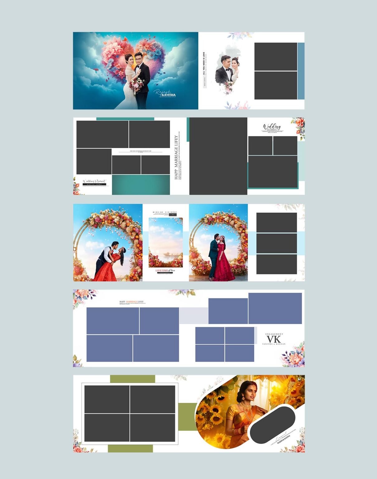 12x36-Wedding-Album Creative Sheets-New Templates- Rc167 - RC Design