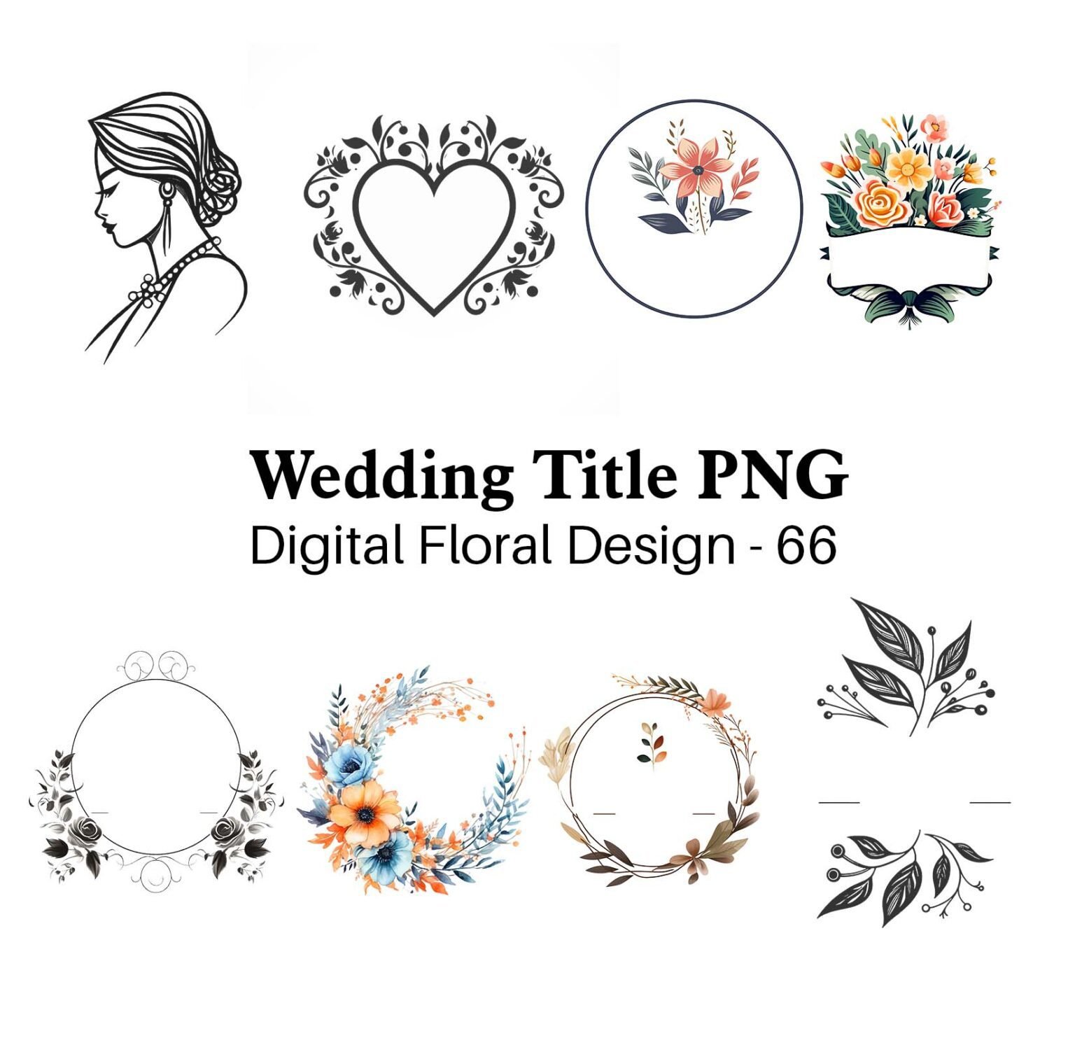 Wedding Title PNG Floral Design - 66 - RC Design
