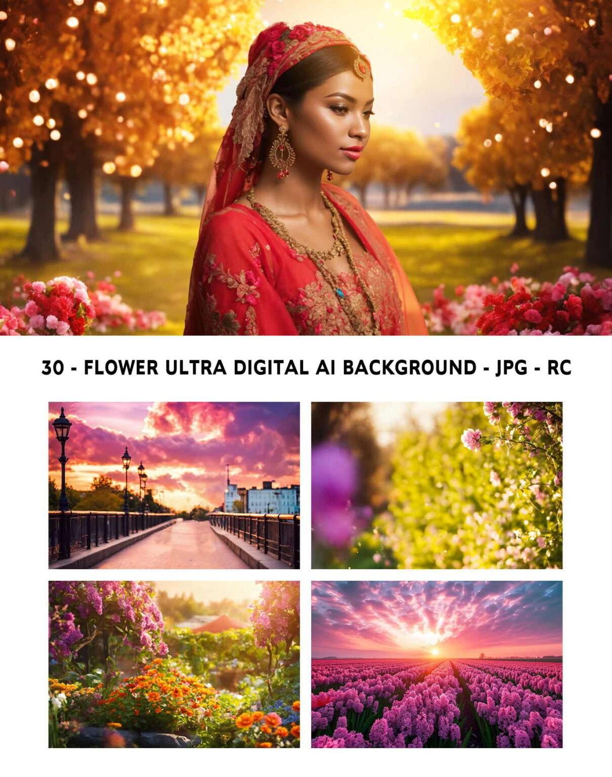 30 - Flower Ultra Digital Ai Background - JPG - RC02 - RC Design