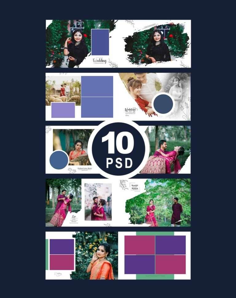 Free Wedding PSD Photo Album Templates 12×36 Volume-8 - RC Design