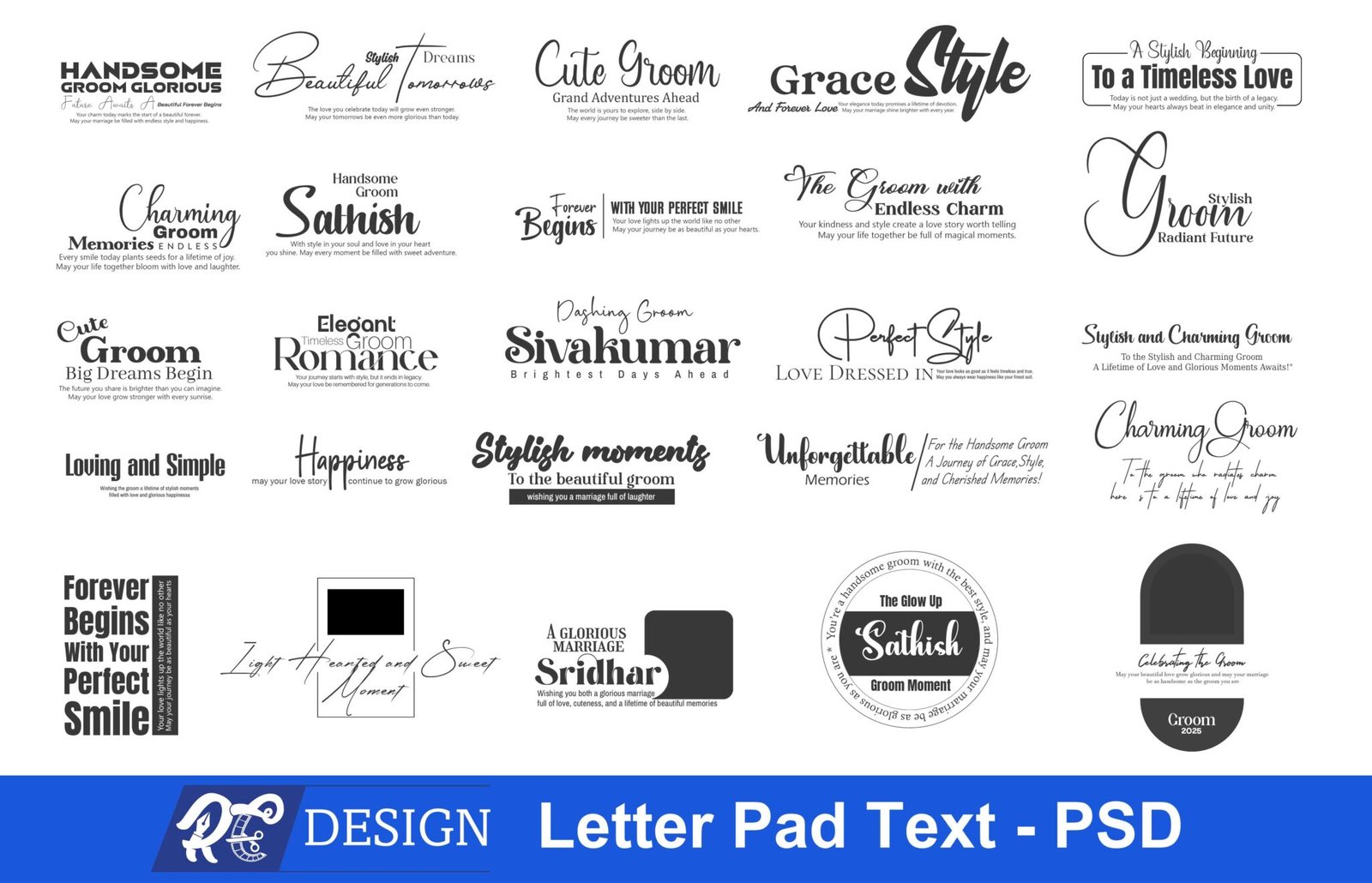 Wedding Album 65 - Design Text PSD File 2025 - RC Design